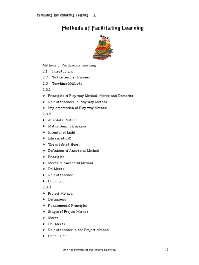 Methods of Facilitating Learning | PDF | Learning | Teachers