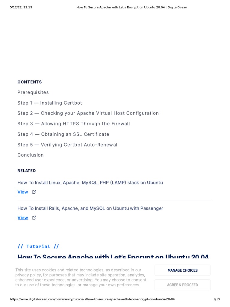 How To Secure Apache With Let's Encrypt On Ubuntu 20.04 - DigitalOcean | Download Free PDF ...