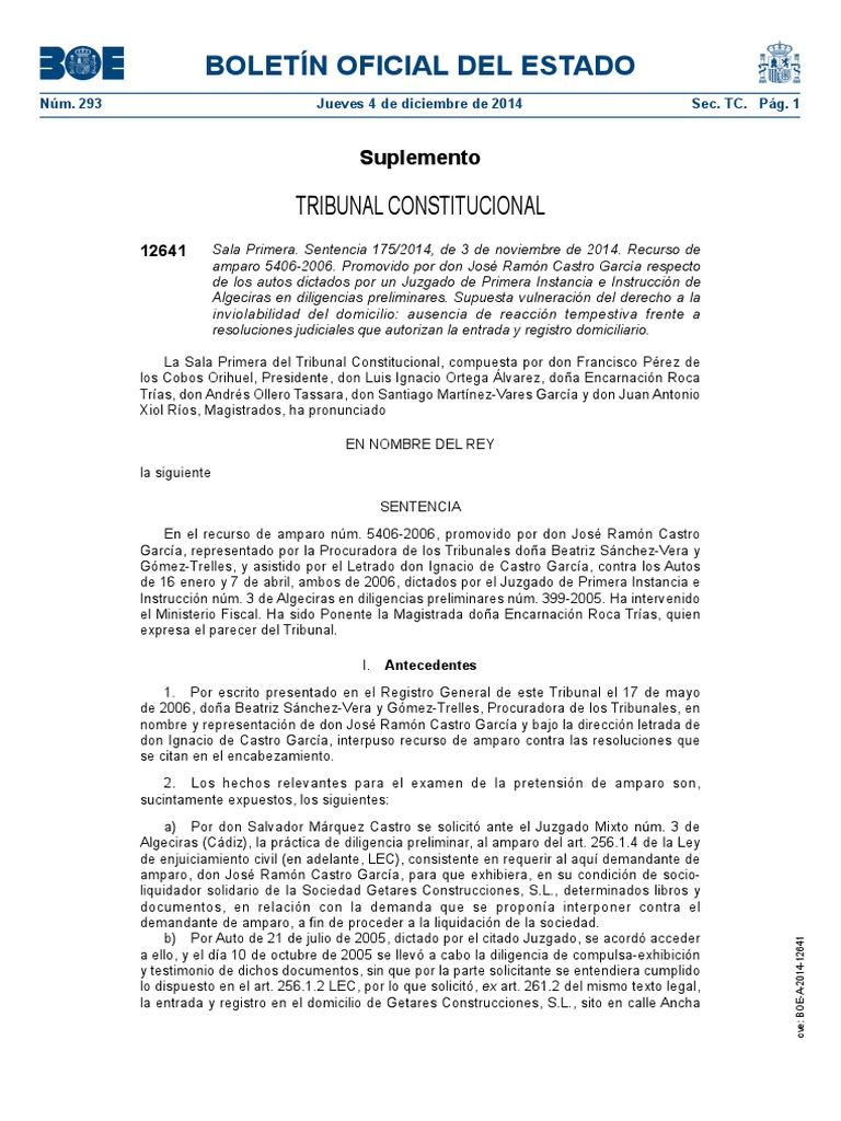STC 1 | PDF | Caso de ley | Ley procesal