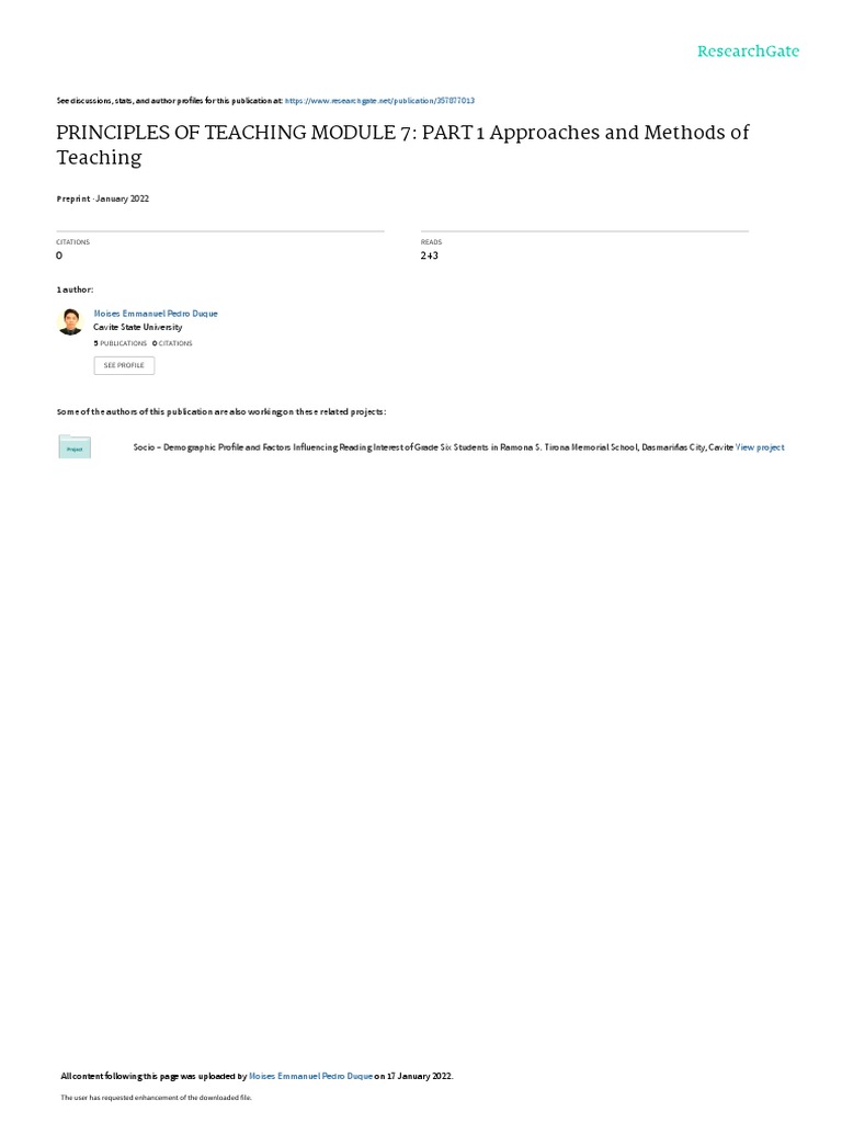 Principles of Teaching | PDF | Teachers | Methodology