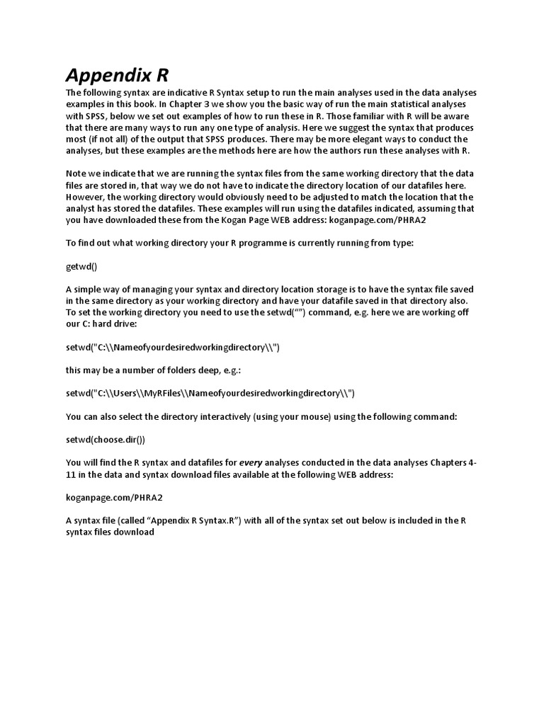 Appendix R | PDF | Computer File | Spss