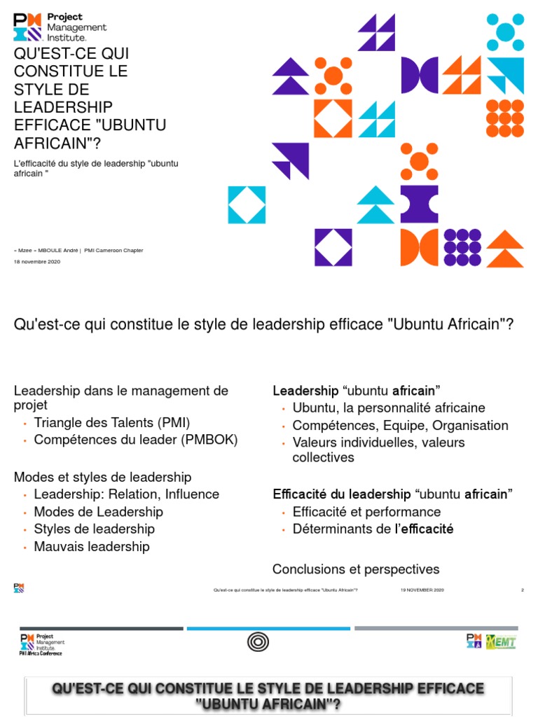 V3-Le Style de Leadership Efficace-Ubuntu Africain-MbouleA-18nov2020 ...