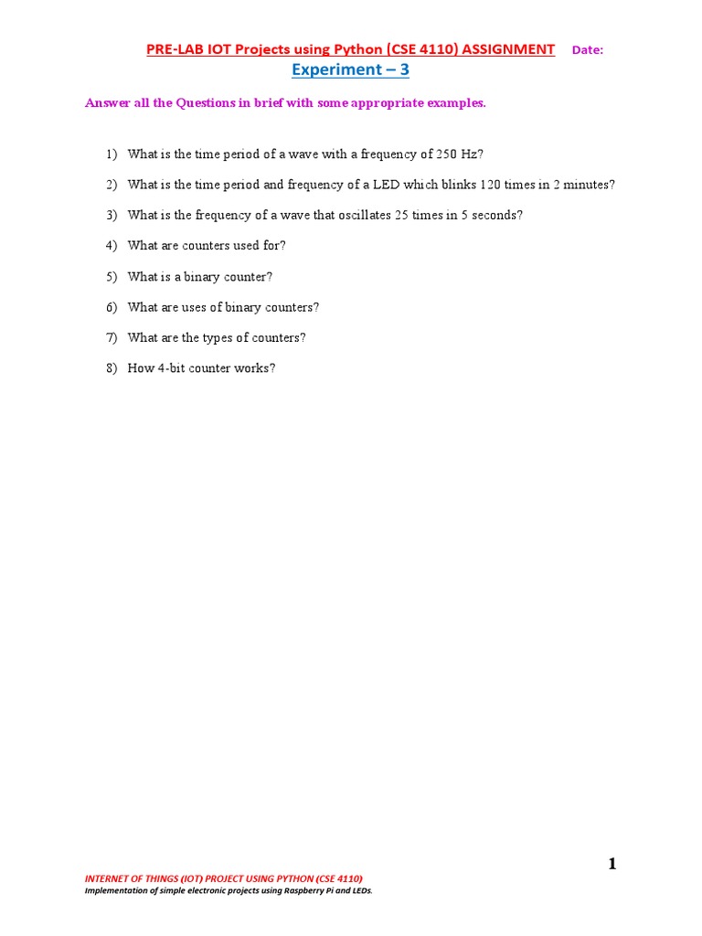 1 Pre-Lab Assignment Experiment - 3 (CSE 4110) | PDF | Home & Garden ...