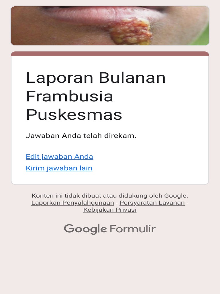 Laporan Bulanan Frambusia Puskesmas Pdf