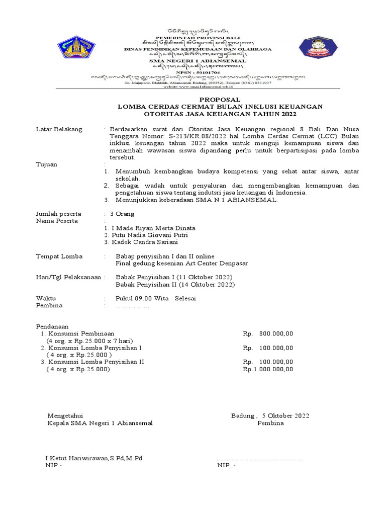 Proposal Lomba | PDF