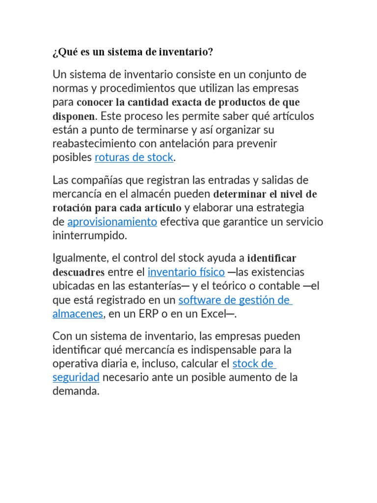 Cómo funciona un sistema de inventario y sus beneficios para la gestión ...