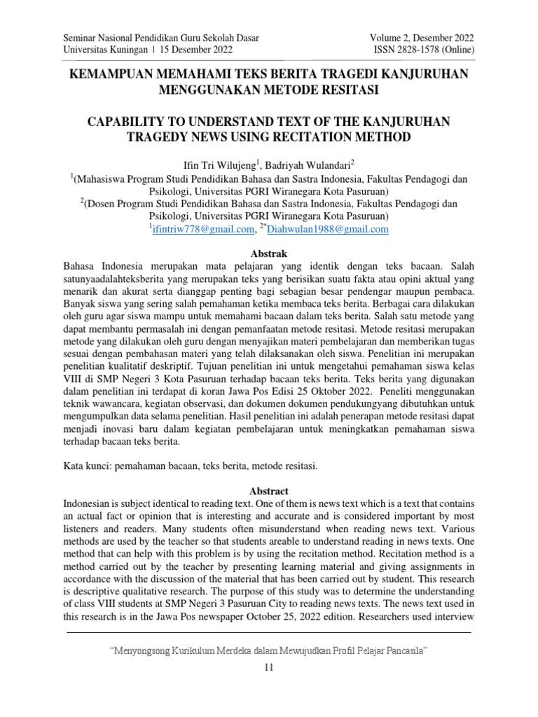 11-21 - Kemampuan Memahami Teks .. - Ifin | PDF | Kesehatan Holistik