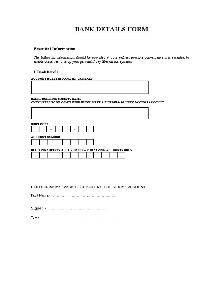 Bank Detail Request Form | PDF | Finance & Money Management | Computers