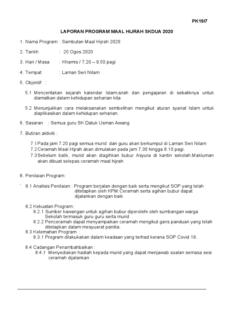 Laporan Program Maal Hijrah | PDF
