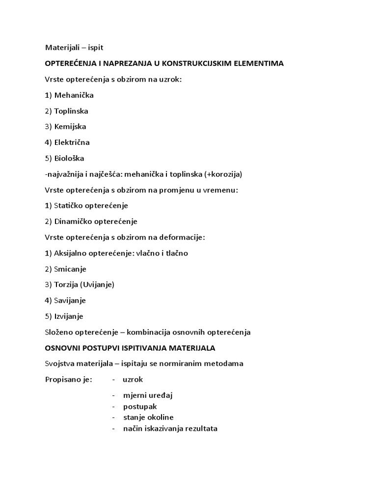 Materijali - Ispit | PDF