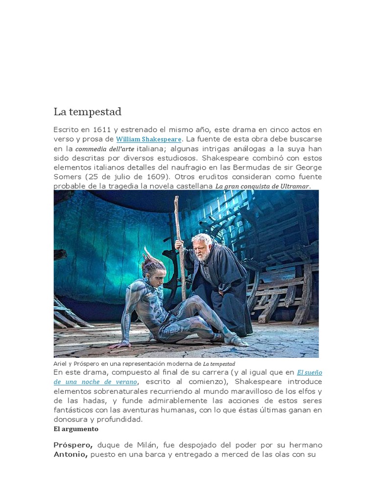 La Tempestad | PDF | La tempestad | William Shakespeare