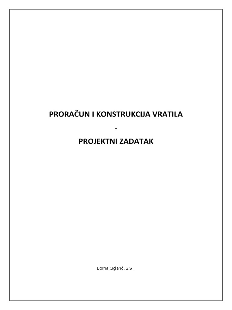 Proračun I Konstrukcija Vratila-Borna Ciglarić 2.ST | PDF