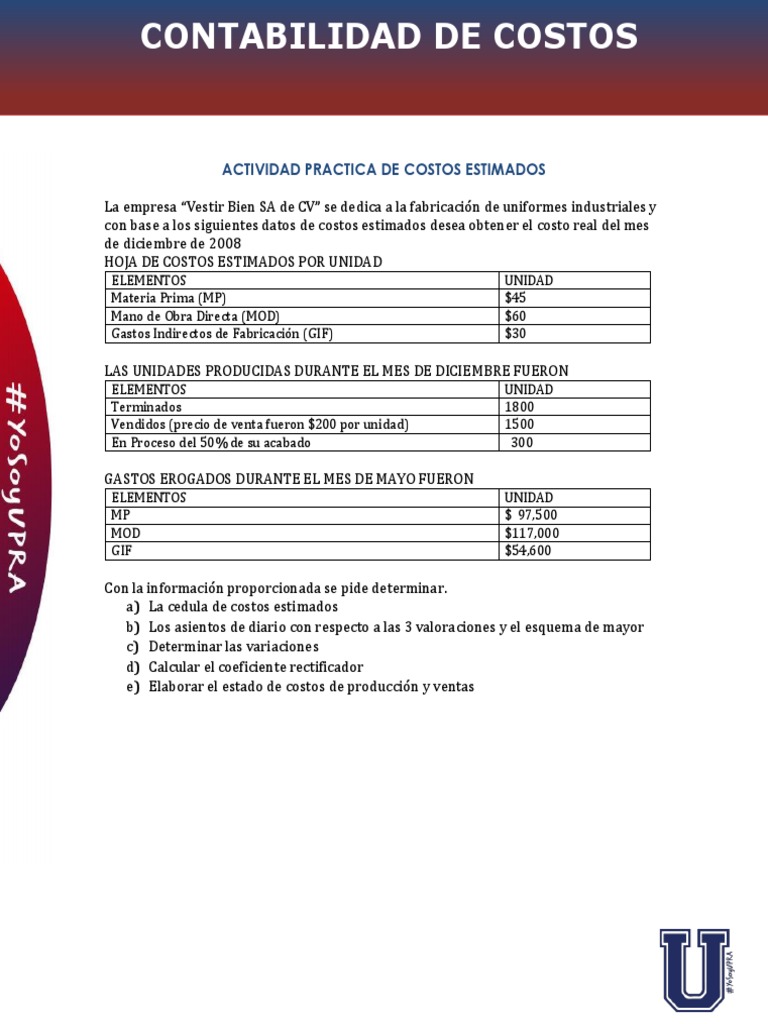 Practica Costos Estimados.070223 | PDF