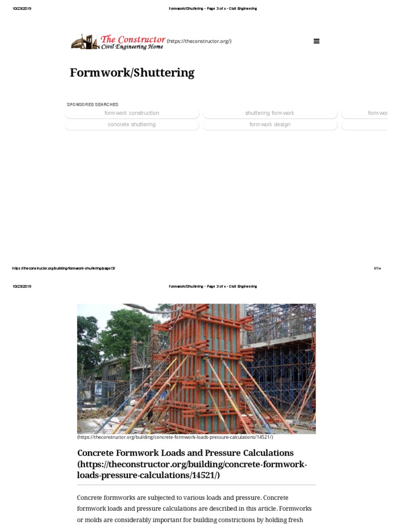 Formwork - Shuttering - Page 3 of 4 - Civil Engineering | PDF | Materials | Structural Engineering