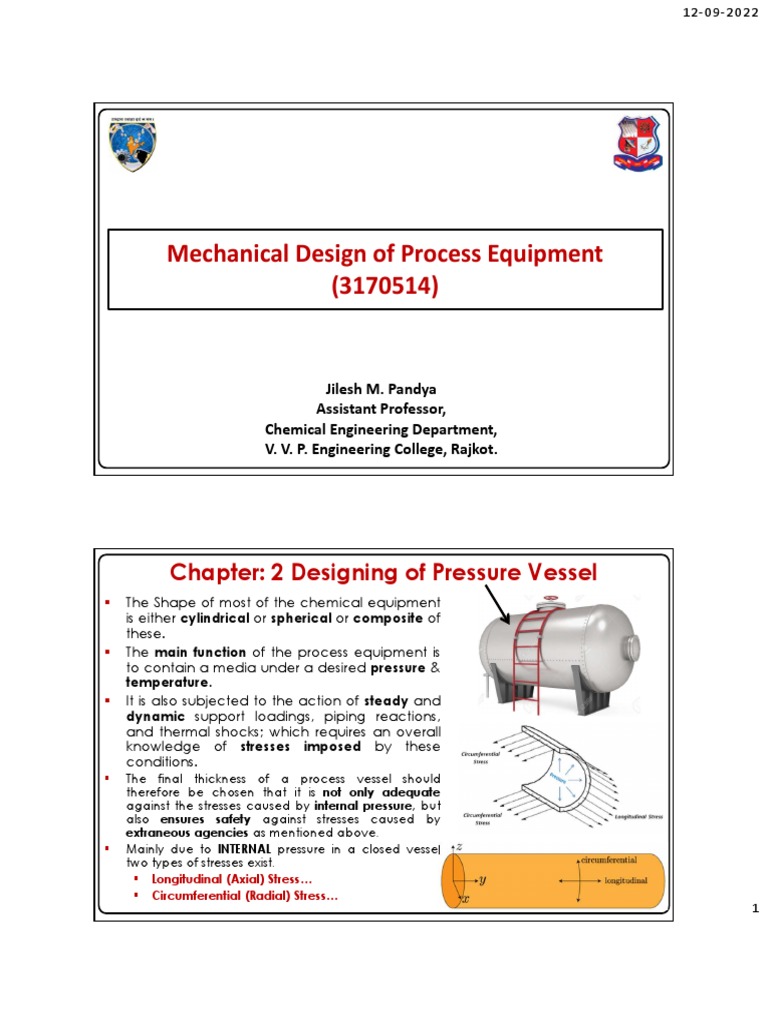 Lecture 5 - MDPE - Introduction To Design of Pressure Vessel | PDF | Buckling | Pipe (Fluid ...