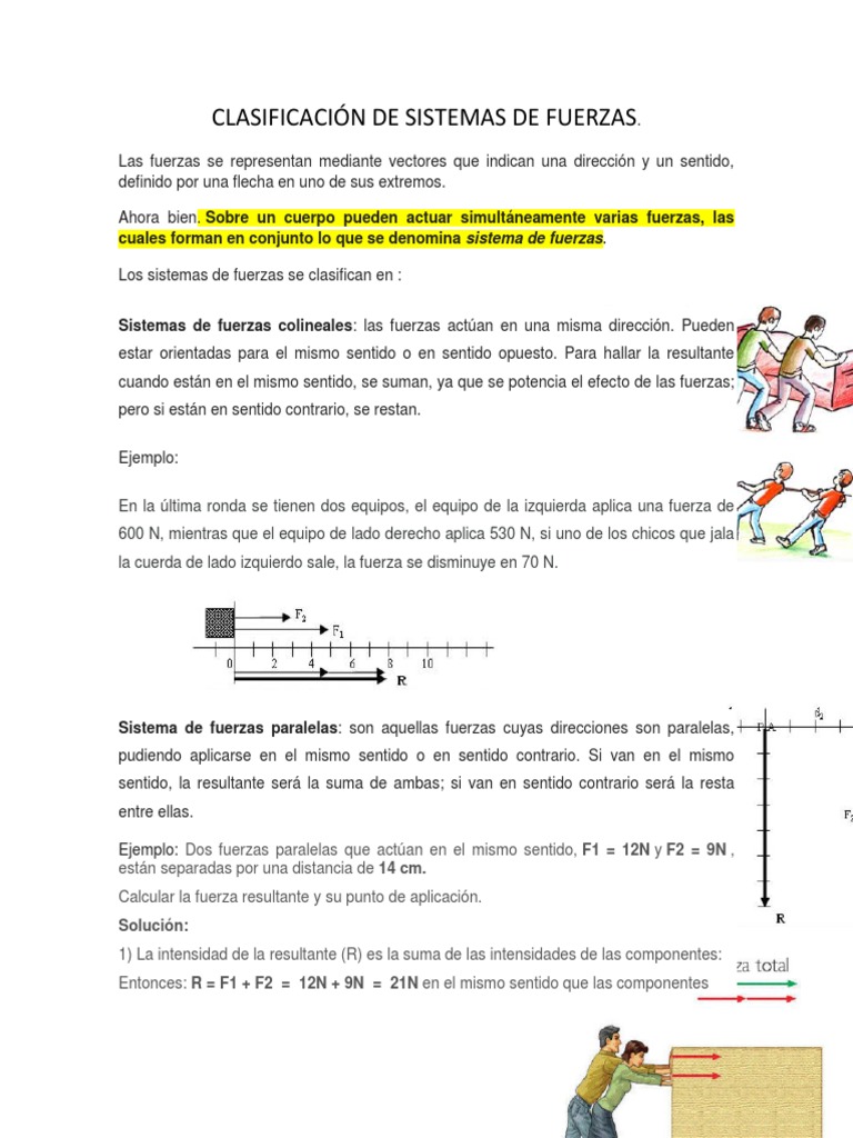 Clasificación de Sistemas de Fuerzas | PDF | Fuerza | Vector Euclidiano