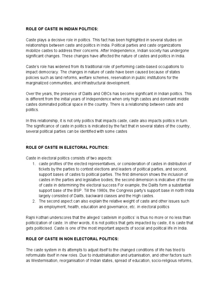 Caste and Politics in India | PDF | Caste | Dalit