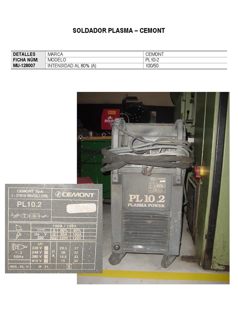 Soldador Plasma Cemont PL10-2 | PDF