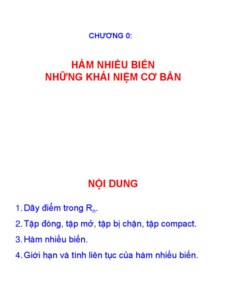 Giai-Tich-2 - Tran-Ngoc-Diem - 1.ham-Nhieu-Bien - (Cuuduongthancong - Com) | PDF