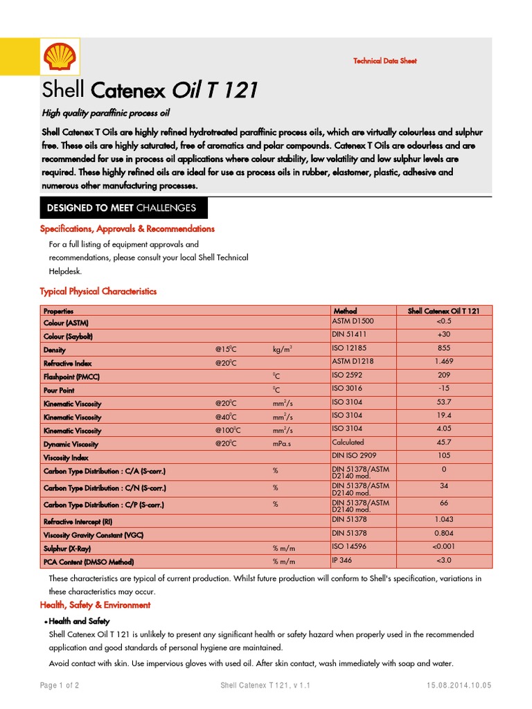TDS - Cartenex Oil T 121 | PDF | Viscosity | Materials