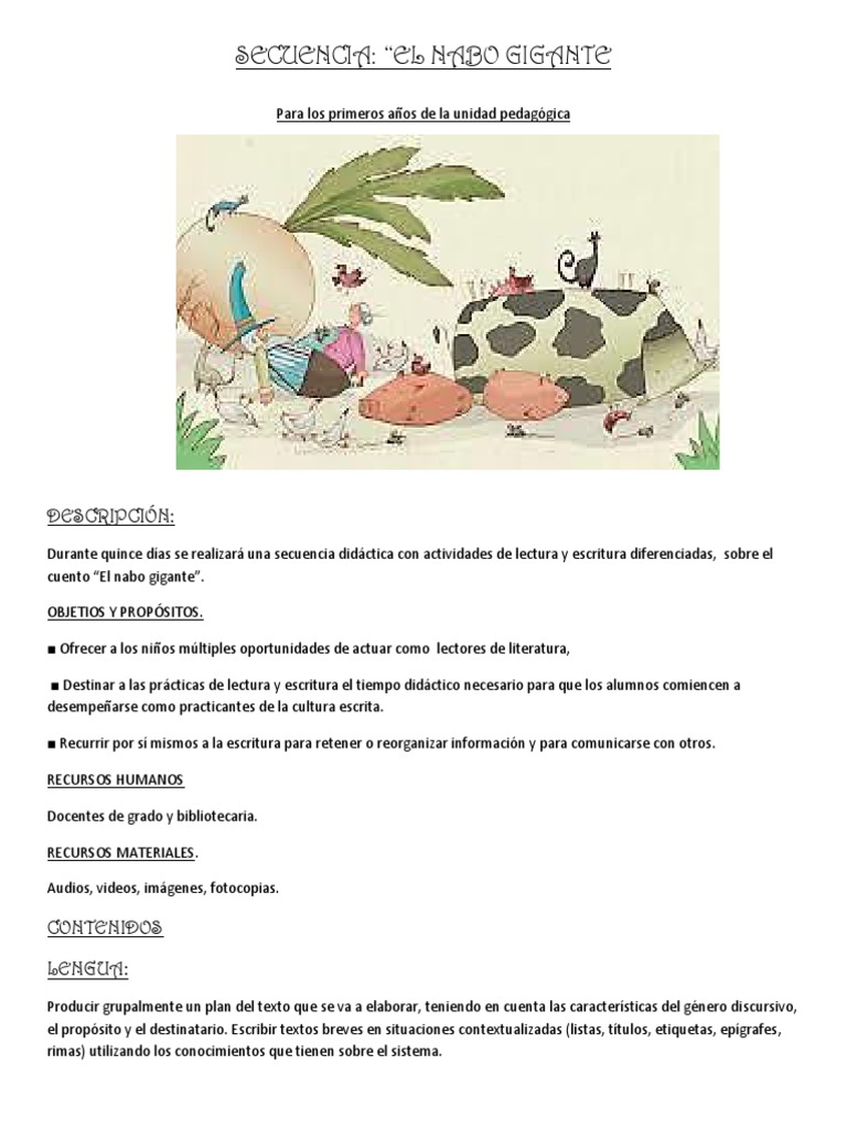 El Nabo Gigante Secuencia | PDF | Escritura