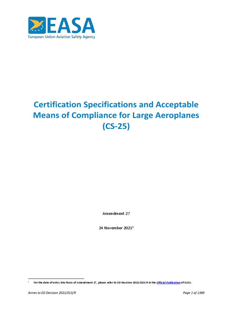 CS-25 Amendment 27 (New) | PDF | Takeoff | Flight Control Surfaces