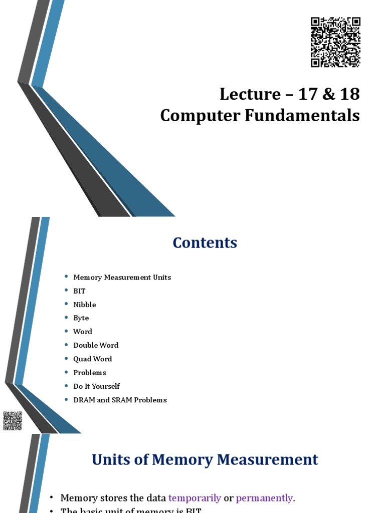 Lecture - 17 & 18 | PDF | Random Access Memory | Byte Lecture - 17 & 18 | PDF | Random Access Memory | Byte