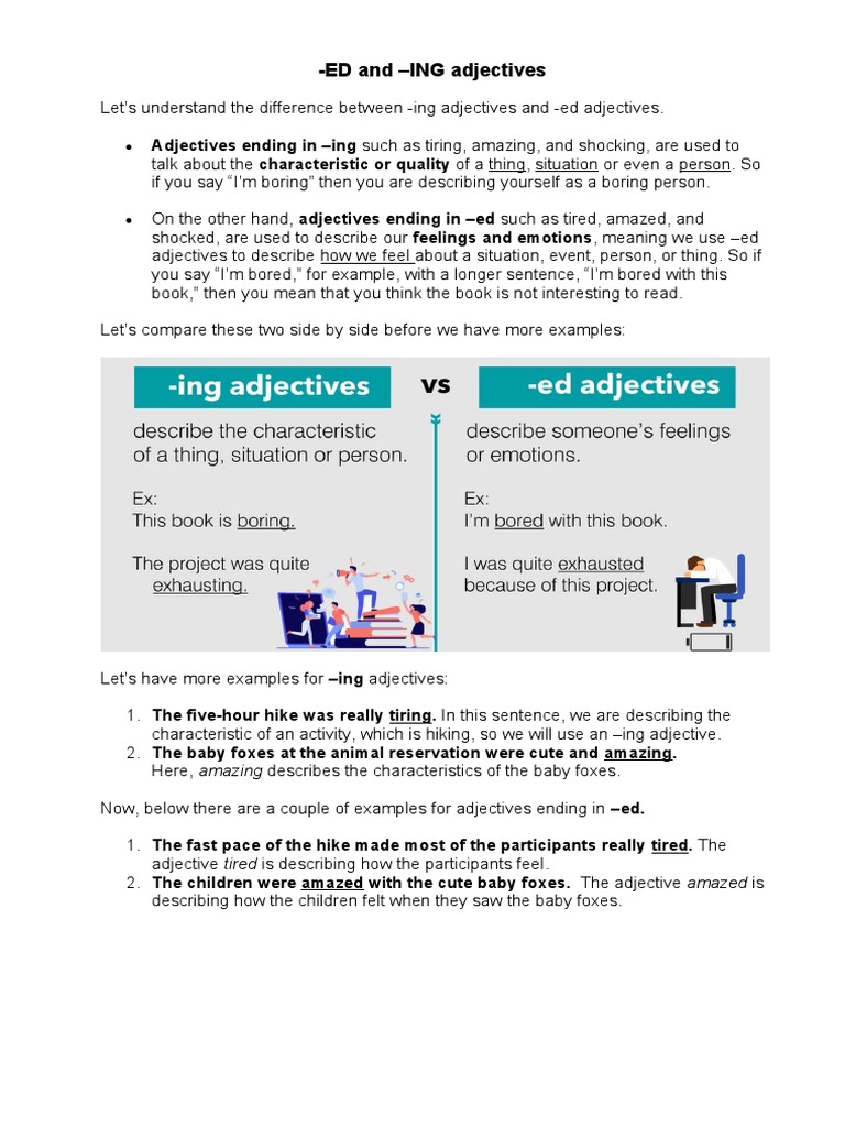 ED and ING Adjectives Explanation | PDF