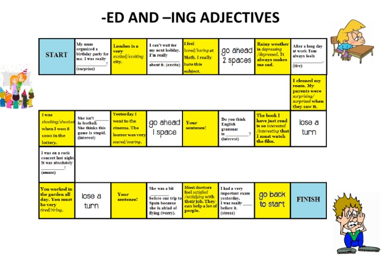 Ed Ing Adjectives Board Game Boardgames - 105493 | PDF