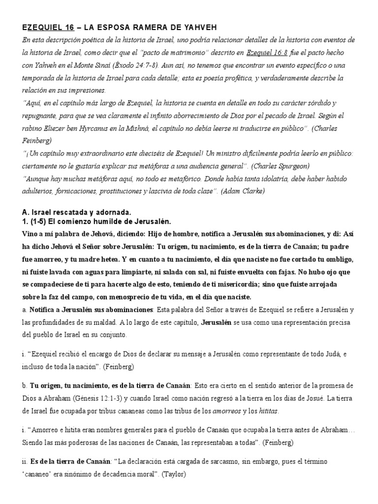 Ezequiel 16 | PDF | Ezequiel | Samaria