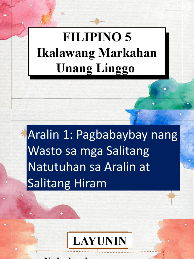 Filipino Q2 WK1 2022 | PDF