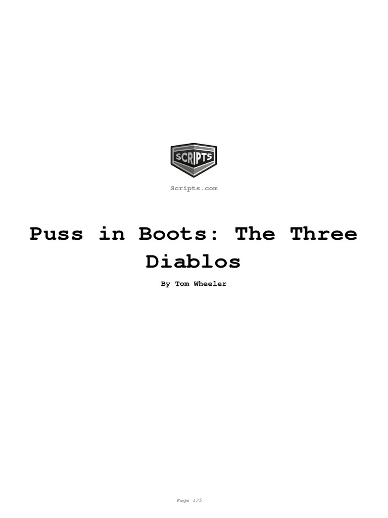 Puss in Boots The Three Diablos | PDF