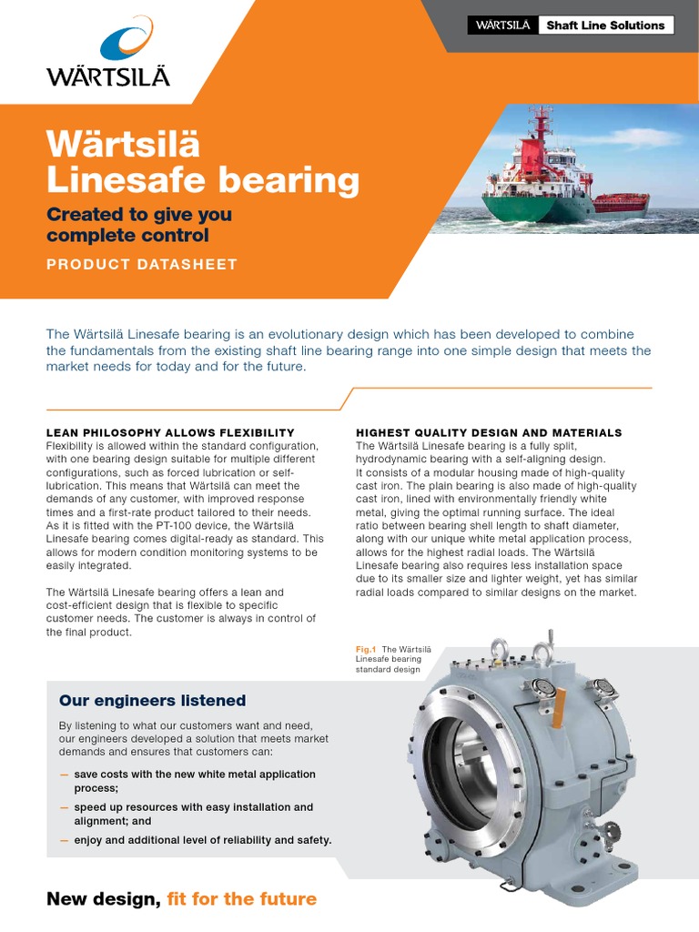 Wärtsilä Seals and Bearings Linesafe Datasheet | PDF | Bearing ...