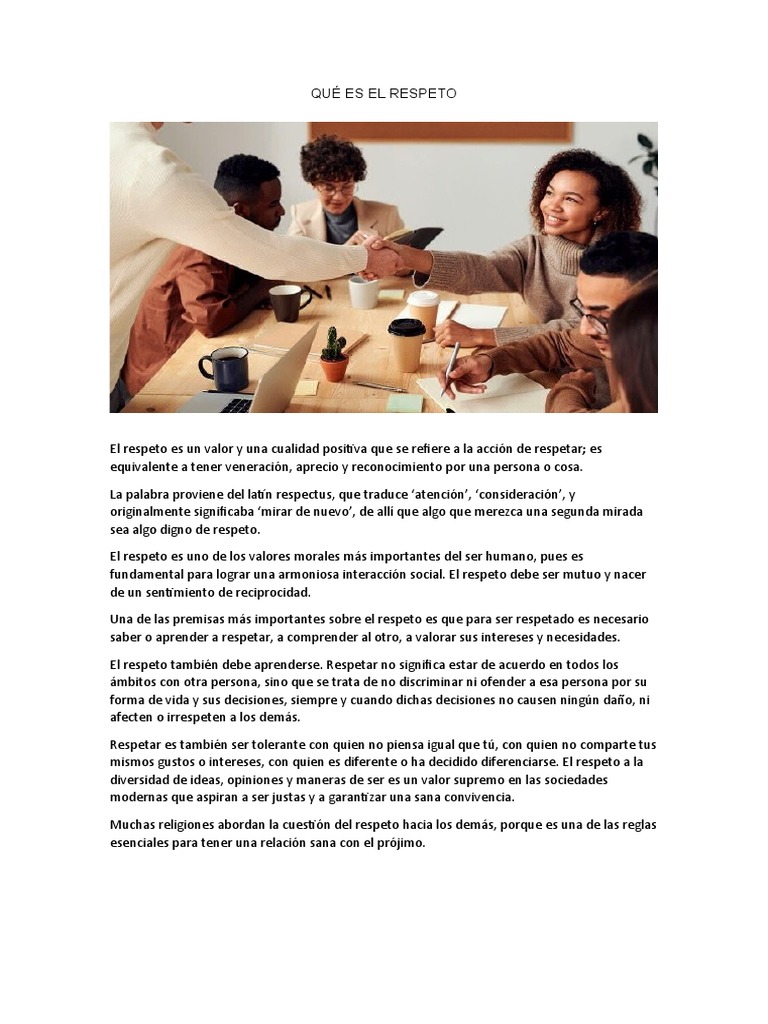 Qué Es El Respeto | PDF