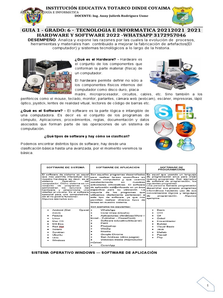 Guia 2 Sexto Tecnologia e Informatica Anny Julieth Rodriguez Usme | Descargar gratis PDF ...