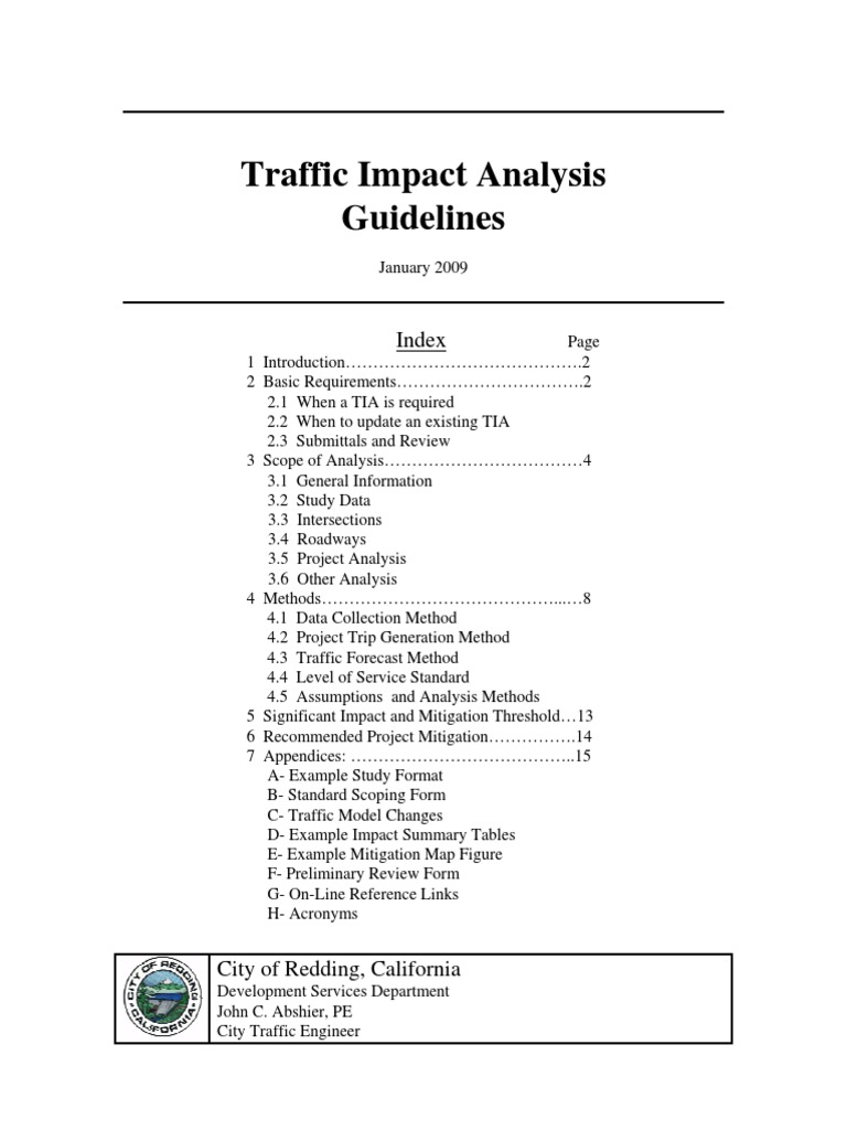 Traffic Impact Analysis Redding | PDF | Traffic | Road Infrastructure
