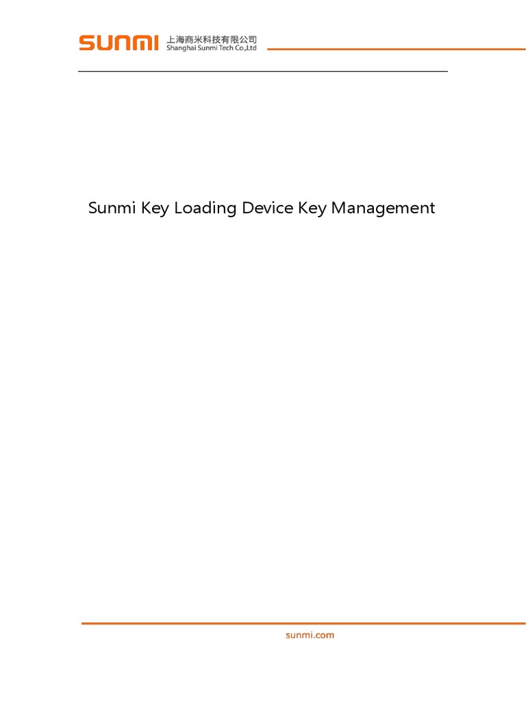 Sunmi Key Management Guide | PDF | Encryption | Public Key Cryptography