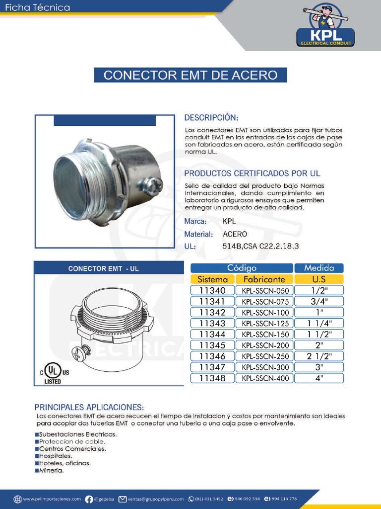 Conector Emt de Acero | PDF