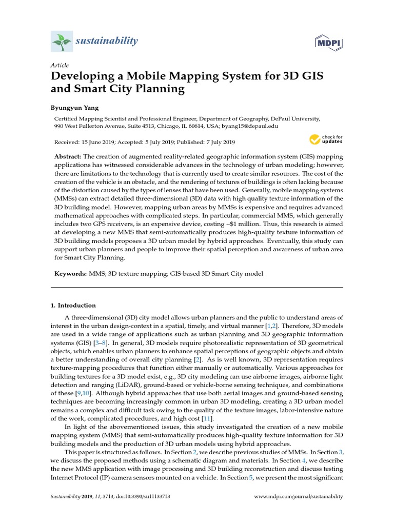 Developing A Mobile Mapping System For 3D GIS and Smart City Planning ...