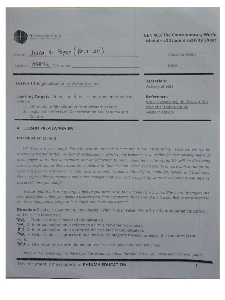 Gen 005 Lesson 03 | PDF