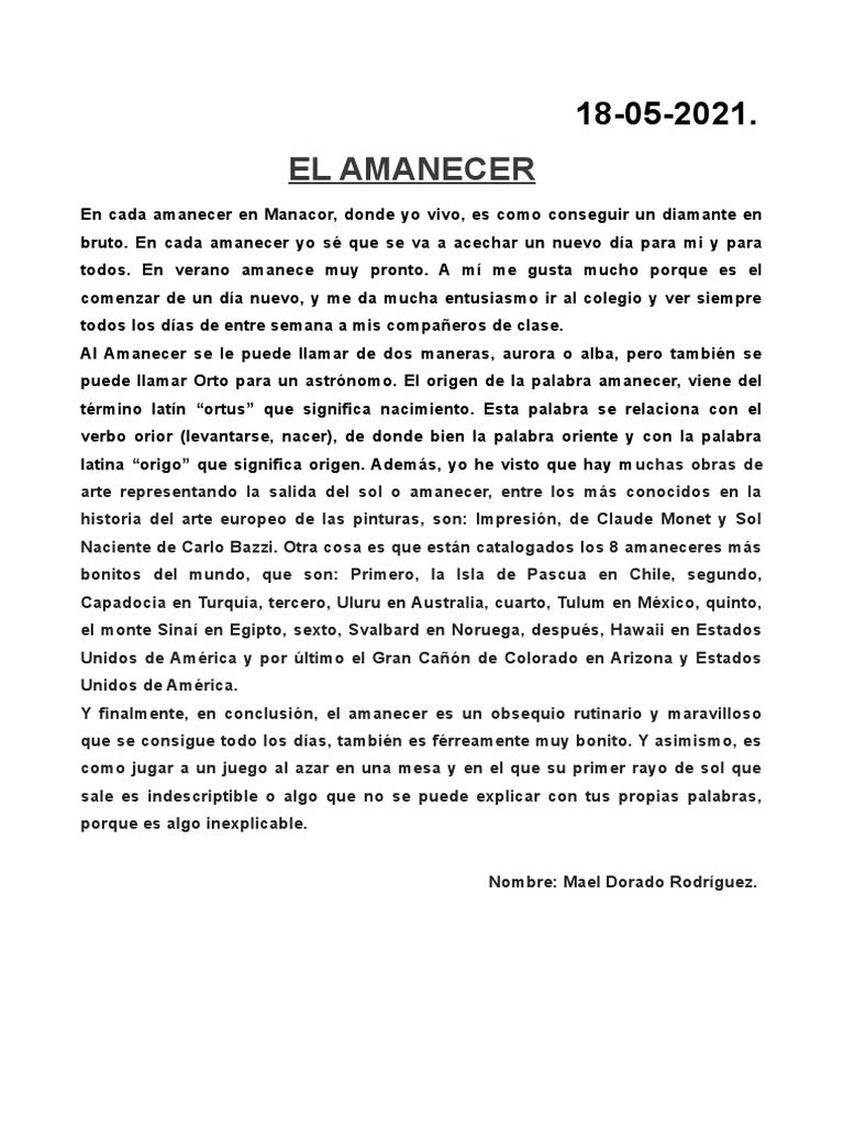 El Amanecer | PDF