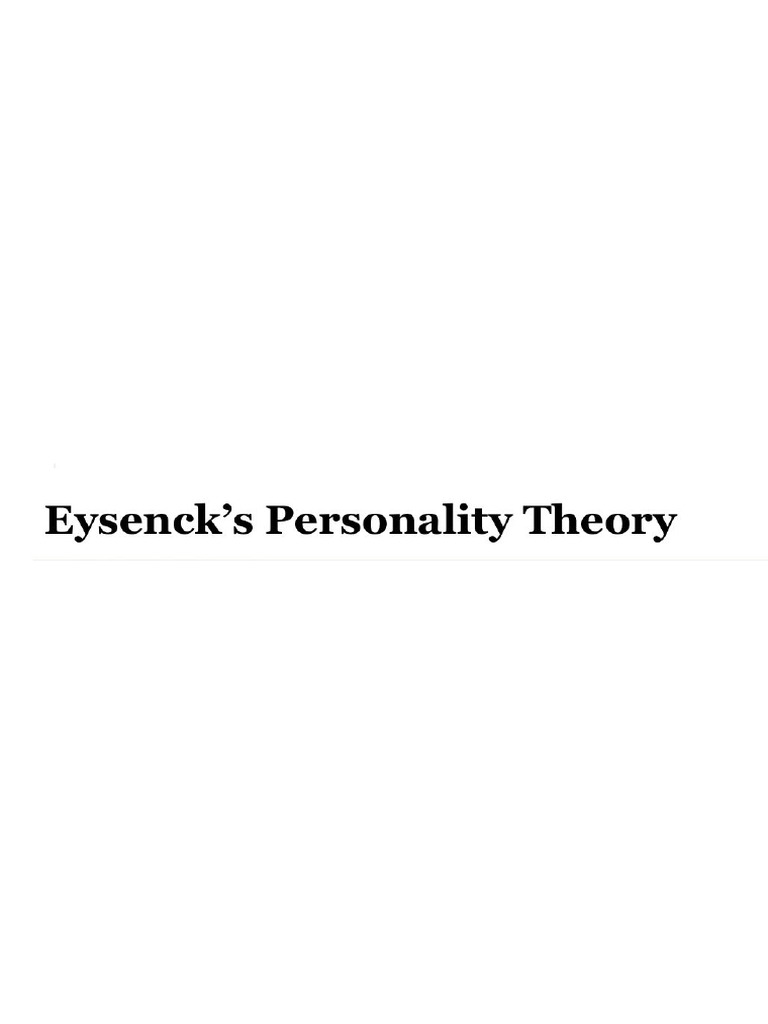 Eysenck's Personality Theory | PDF
