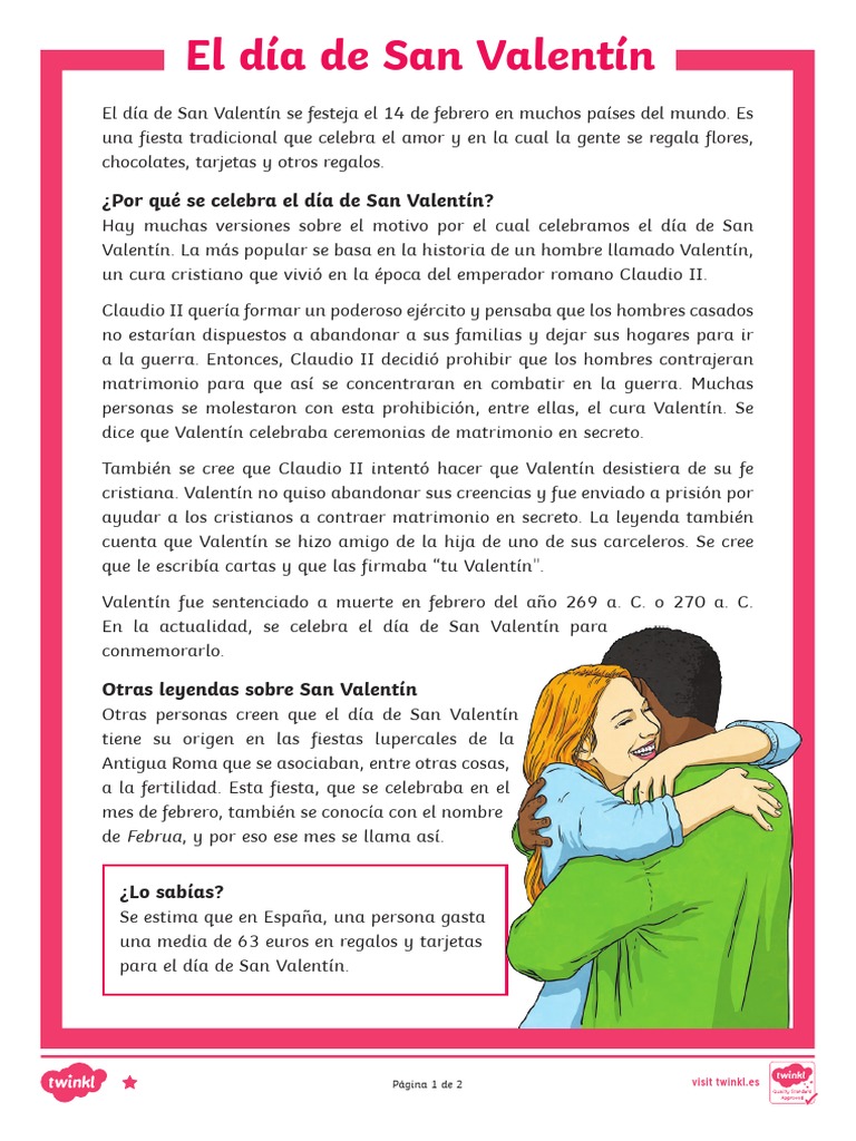 Historia y celebración de San Valentín | PDF | día de San Valentín