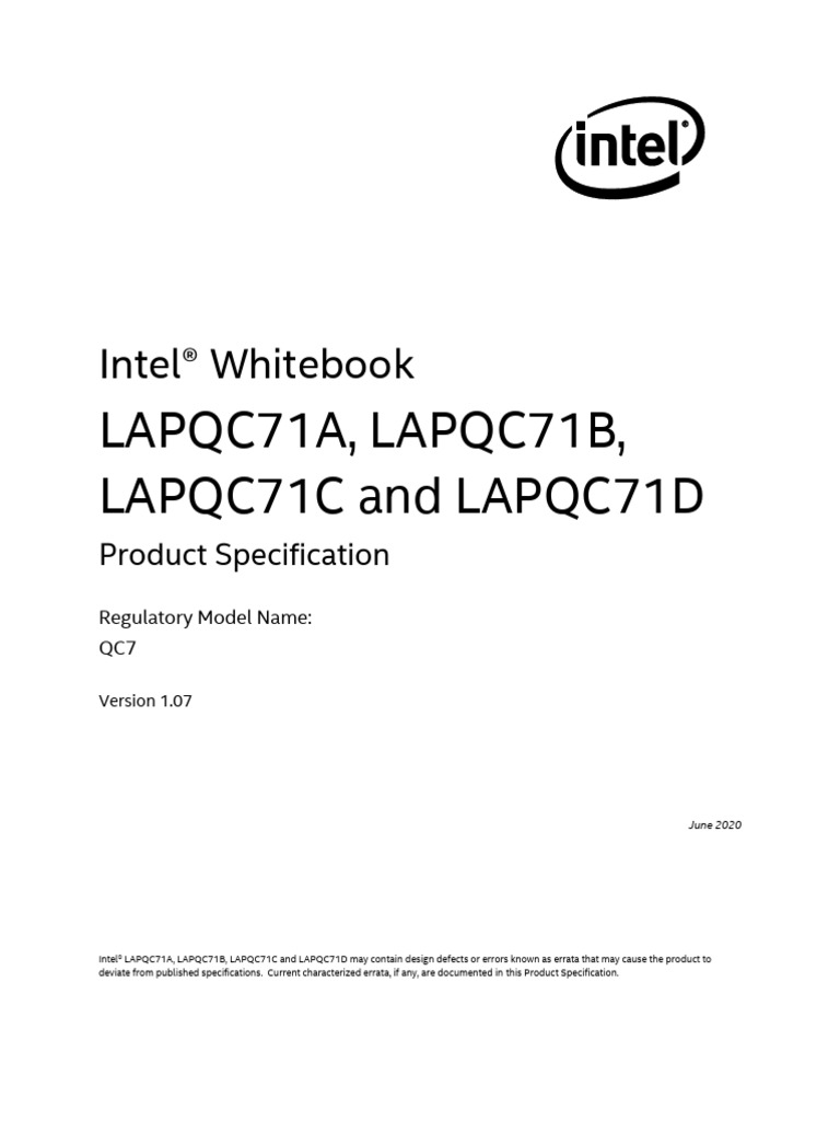 QC71_PROD_SPEC | PDF | Byte | Bios