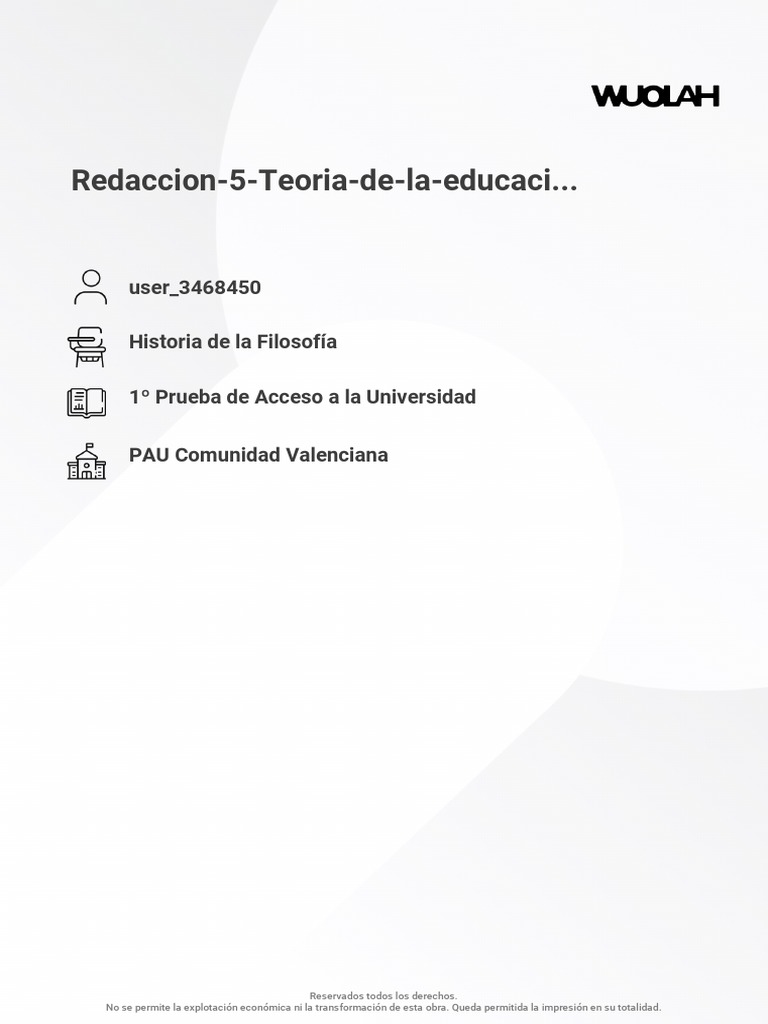 Premium Redaccion 5 Teoria De La Educacion Pdf Platón Conocimiento