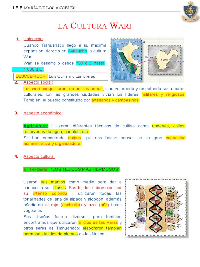 Mapa Conceptual de la Cultura Wari | PDF | Imperio Inca | Andes