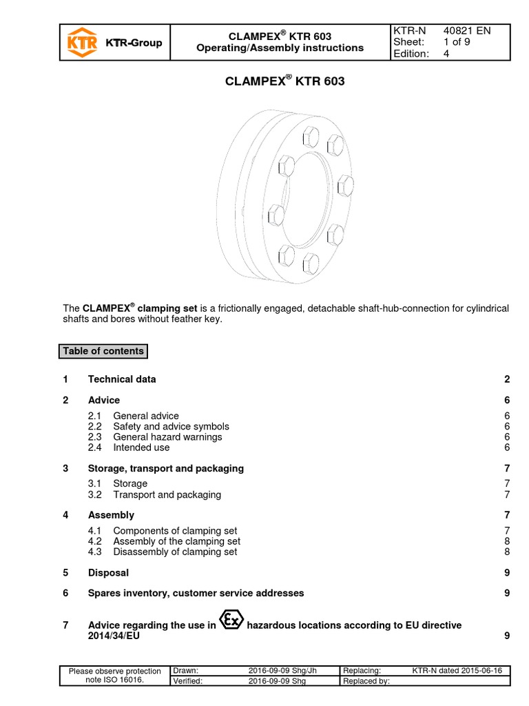 Clampex KTR 603 | PDF | Screw | Engineering Tolerance
