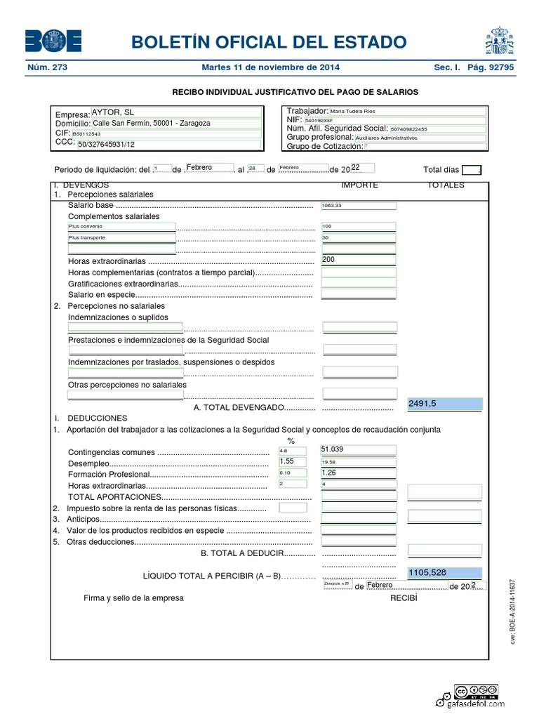 FOl Nomina de Maria | PDF | Salario | Relaciones laborales