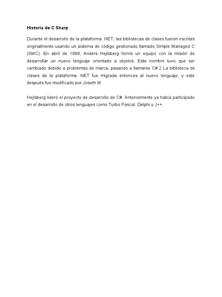 Historia de C Sharp | PDF