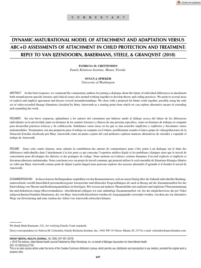 Infant Mental Health Journal - 2018 - Crittenden - DYNAMIC MATURATIONAL ...